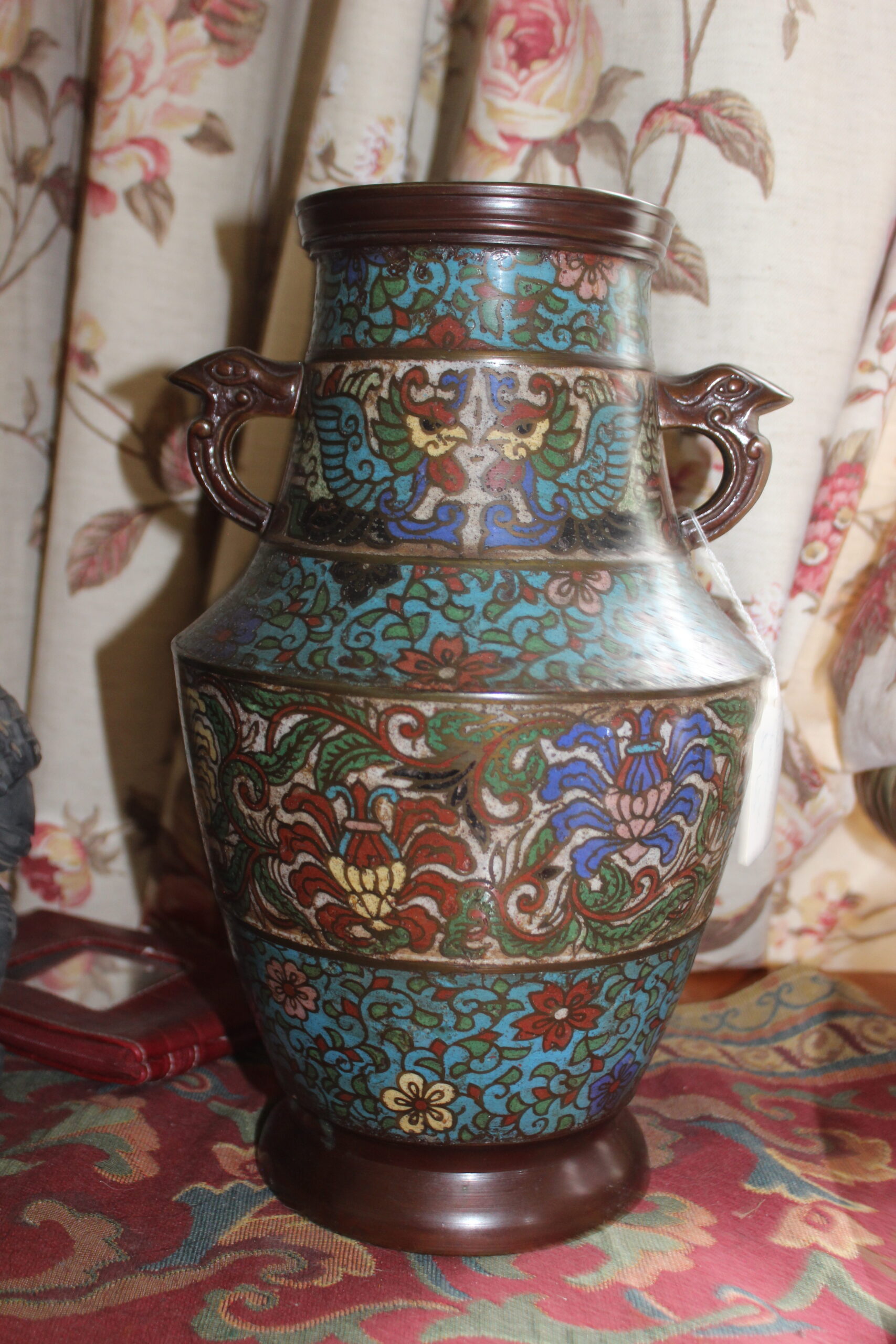 Bronze Champleve Japanese Urn - Vintage Recycled