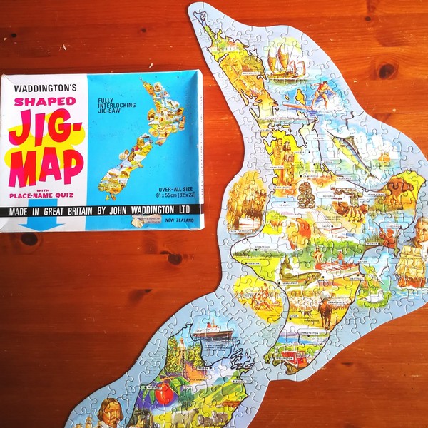 NZ Jig-Map Puzzle - Vintage Recycled