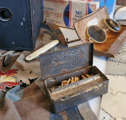 Antique Matchbox - Vintage Recycled