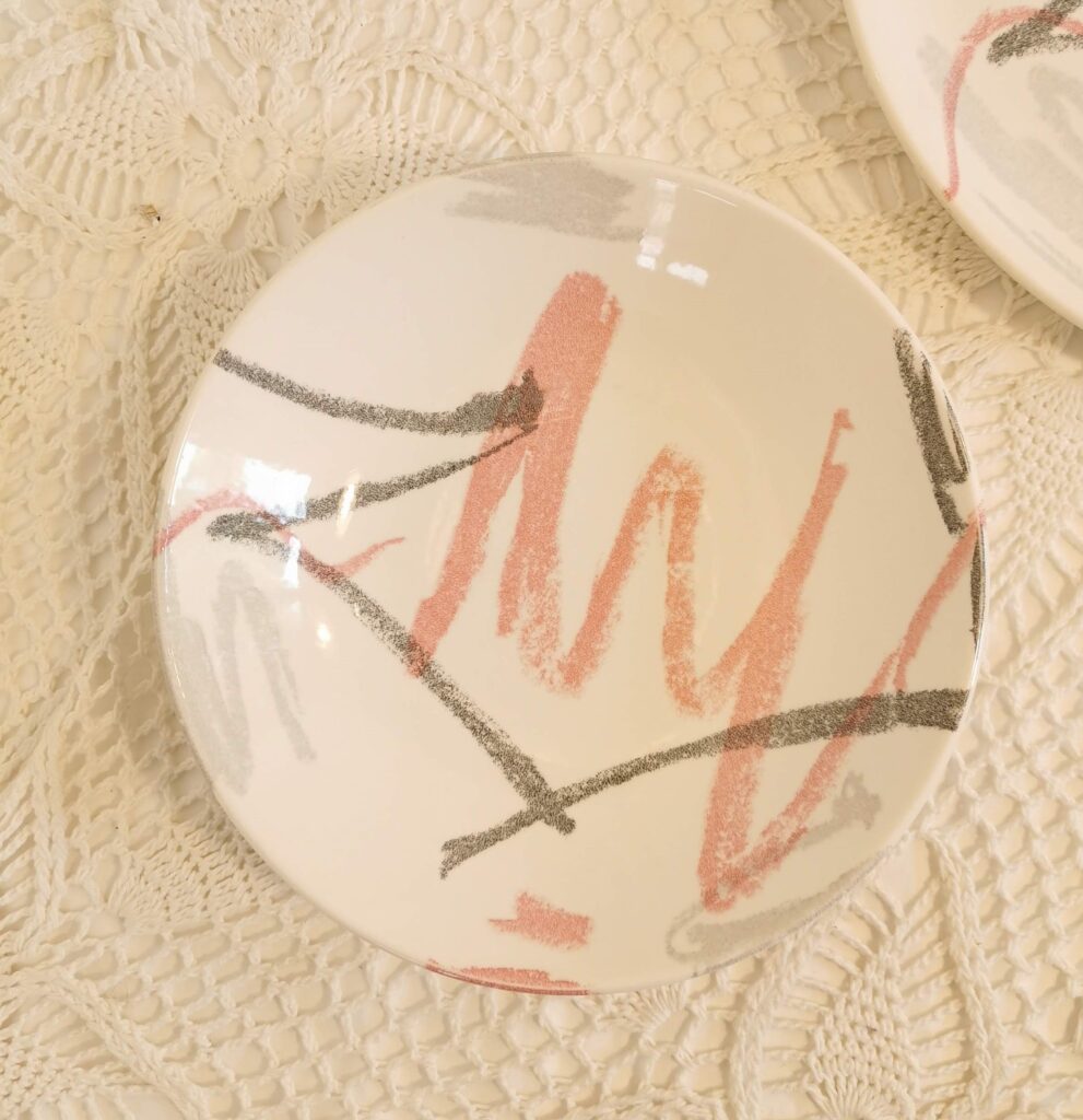 Graffiti Dinner plate - Vintage Recycled